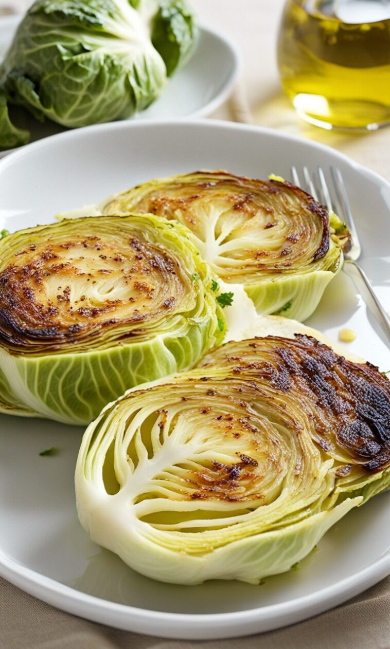Golden Baked Cabbage Steaks: A Veggie Delight Recipe – Easy Instant Recipes