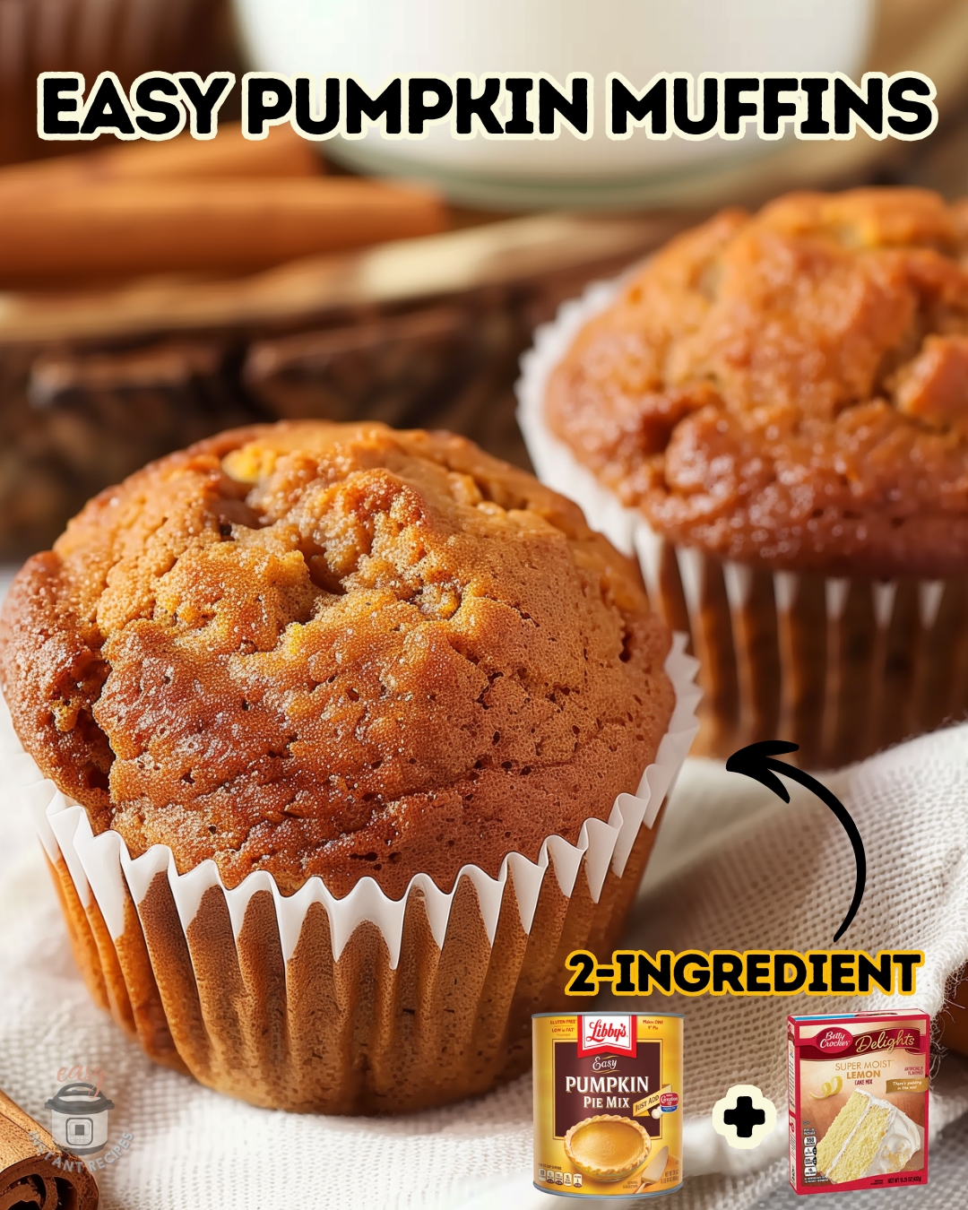 Irresistibly 2-Ingredient Pumpkin Muffins