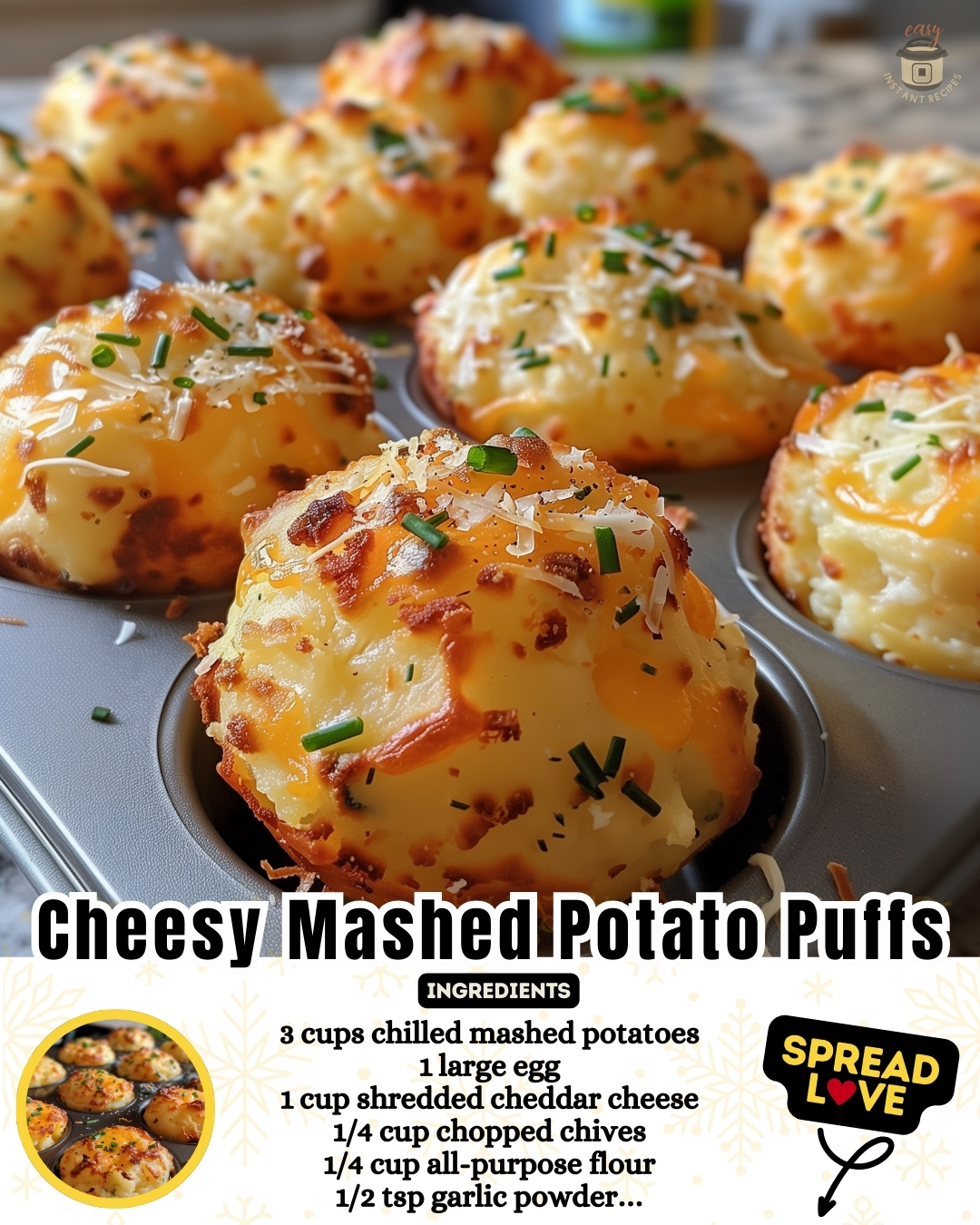 Cheesy Mashed Potato Puffs Recipe