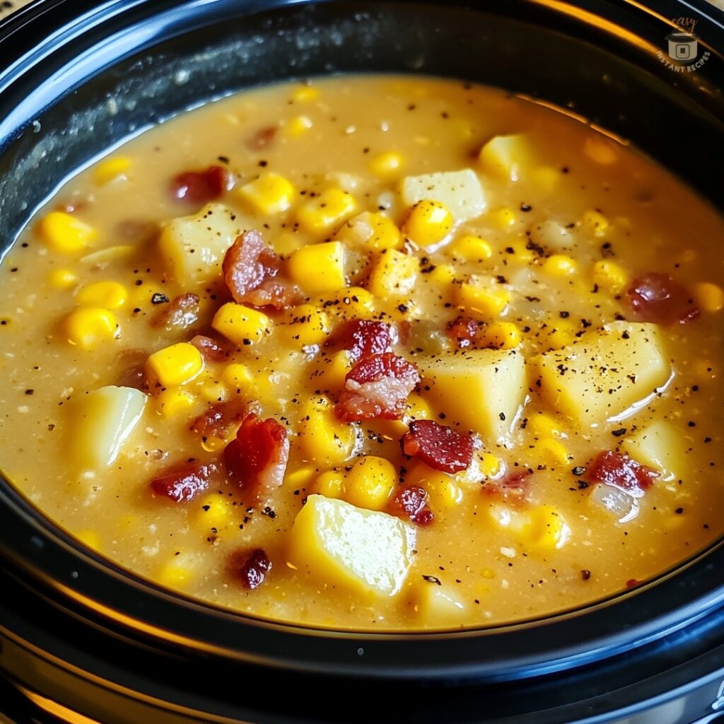 Slow Cooker Amish Corn Chowder - Amish Snow Day Soup Recipe