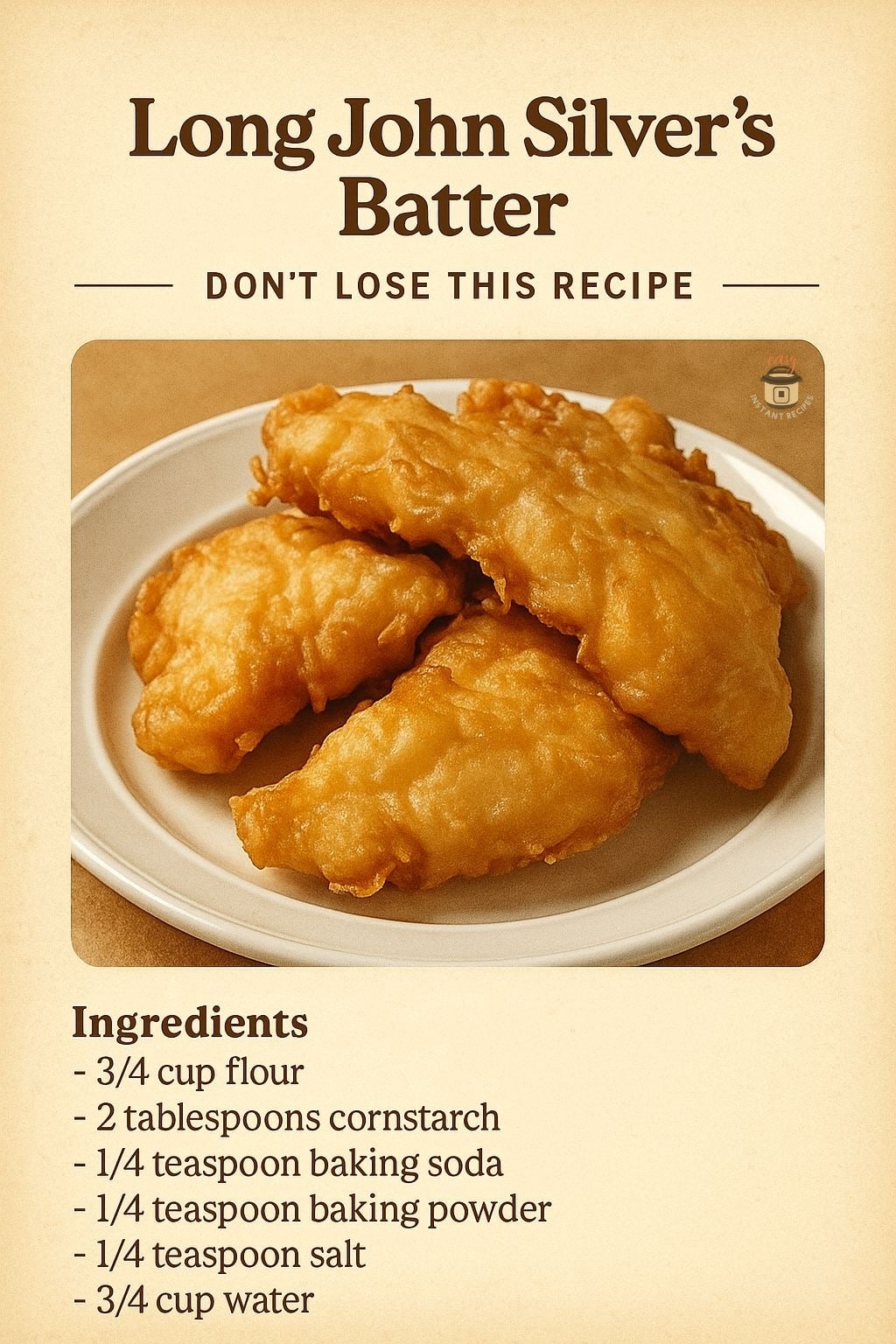 Crispy Long John's Silver Batter Recipe