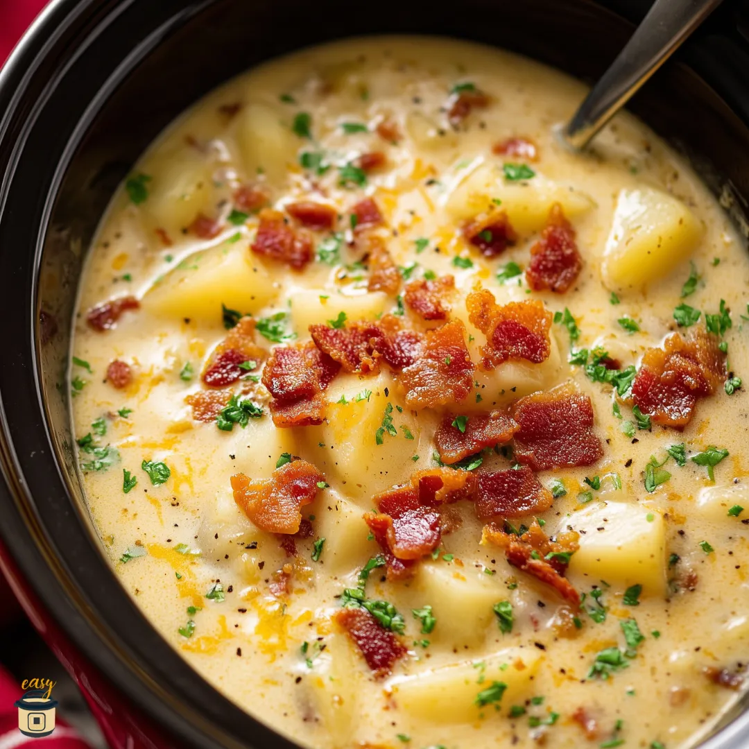 Slow Cooker Amish Loaded Baked Potato Soup (Creamy, Comfort-Food Classic)